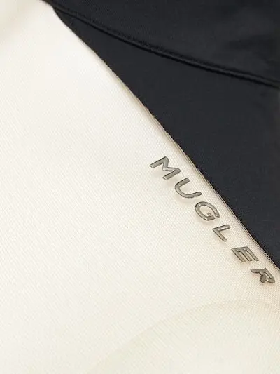 MUGLER High Neck Sheer Panel Bodysuit