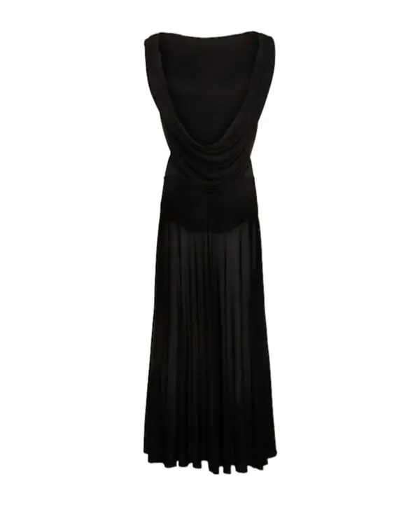 Magda Butrym Draped Jersey Maxi Dress With Sheer Inserts - Black