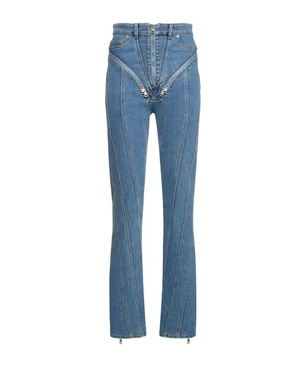 MUGLER High-waist Zipper Detail Jeans