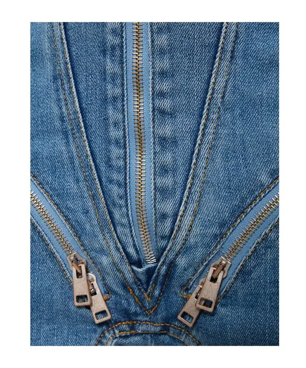 MUGLER High-waist Zipper Detail Jeans