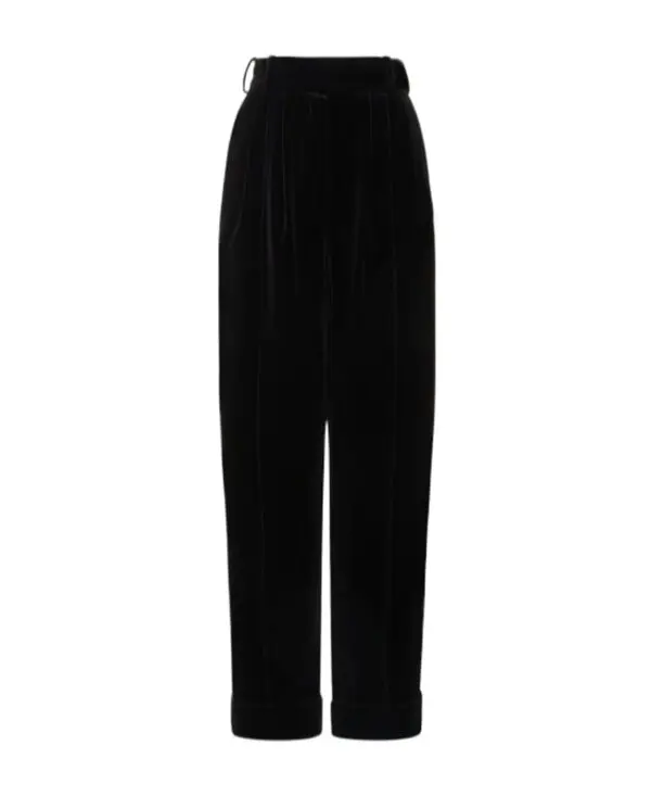 Alexandre Vauthier High Waist Wide Leg Velvet Trousers