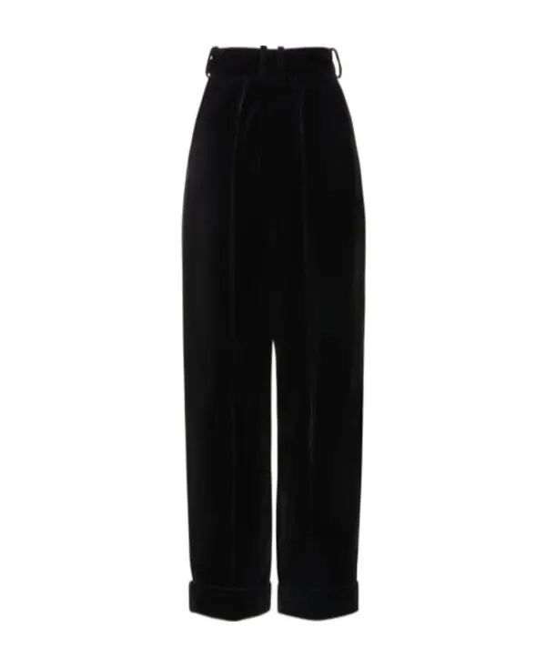 Alexandre Vauthier High Waist Wide Leg Velvet Trousers