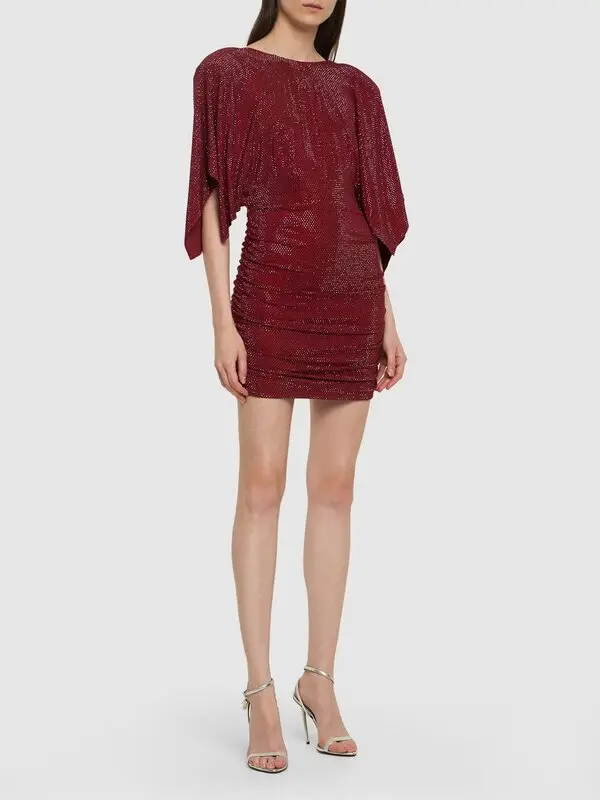 Alexandre Vauthier Shiny Draped Mini Dress