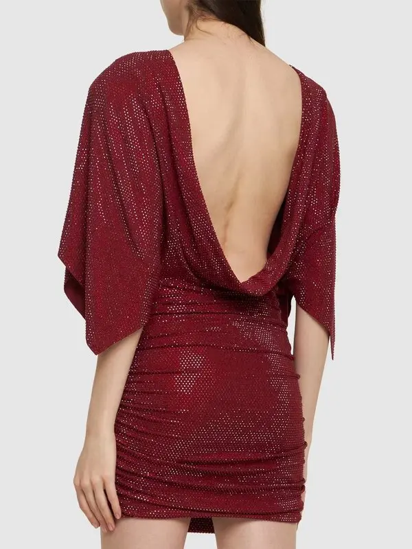 Alexandre Vauthier Shiny Draped Mini Dress