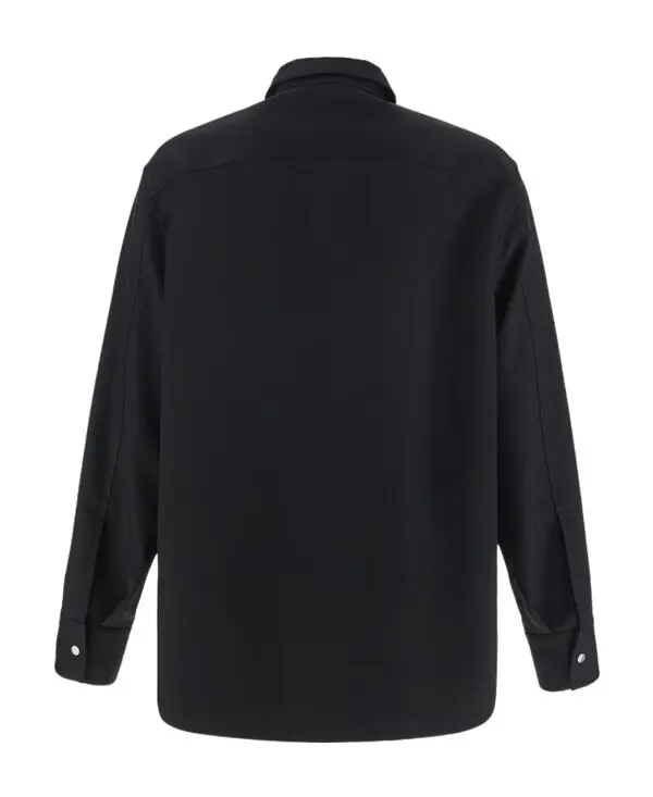 JIL SANDER Zip-up Cotton Shirt Jacket - Black