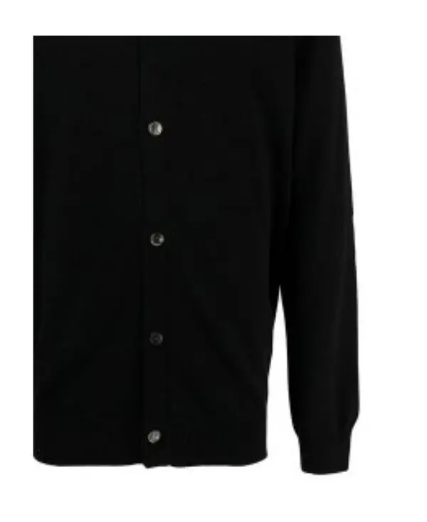 Play Comme Des Garcon Logo Detail Cardigan - Black