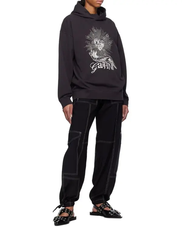 GANNI Phantom Isoli Heart Oversized Hoodie