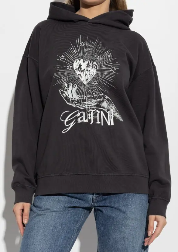 GANNI Phantom Isoli Heart Oversized Hoodie