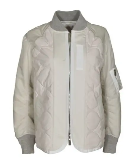 Sacai Quilted Drop Shoulder Zip-up Jacket