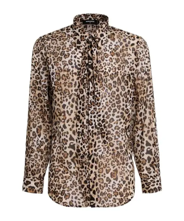 Dsquared2 Wild2 Sexy Tie Printed Cotton Shirt