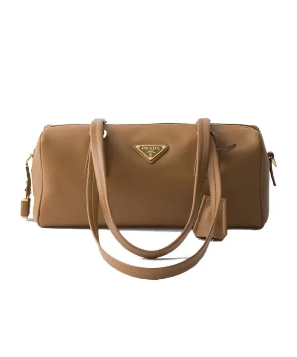 Prada Re-nylon And Leather Medium Top-handle Bag With Padlock