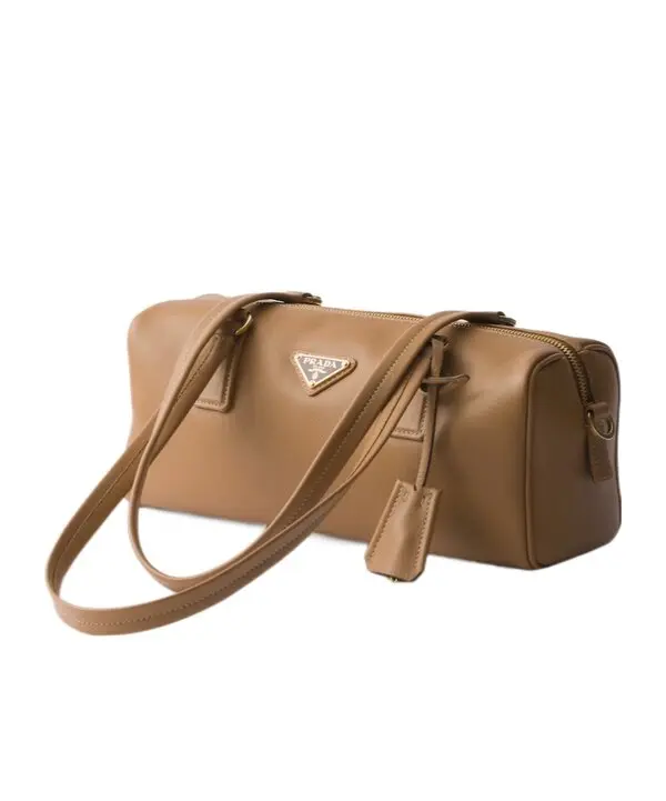Prada Re-nylon And Leather Medium Top-handle Bag With Padlock