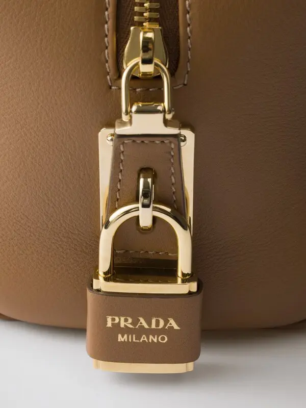 Prada Re-nylon And Leather Medium Top-handle Bag With Padlock