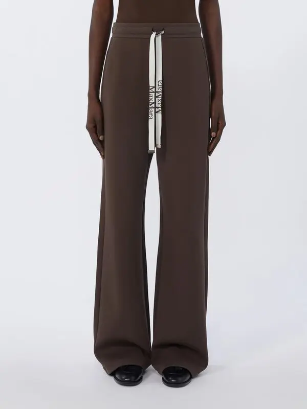 Max Mara Bali Wide Leg Knitted Trousers - Chocolate-colored