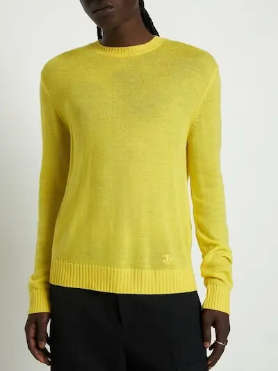 JIL SANDER Round-neck Wool Sweater - Yellow