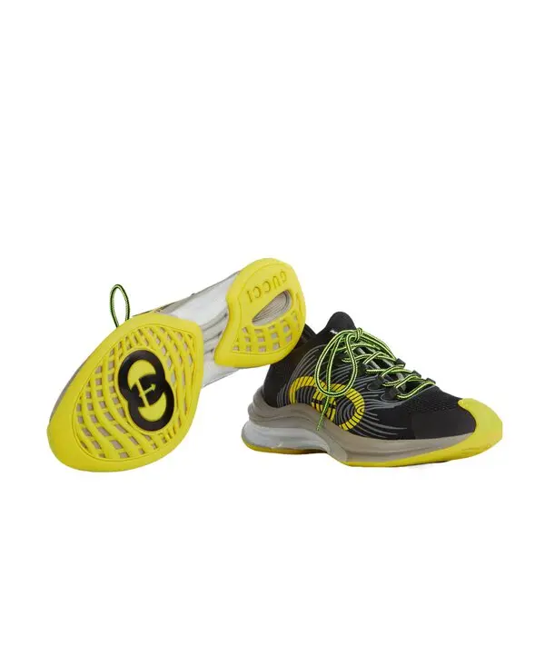 Gucci Run Low-top Sneakers With Double G Detail - Black