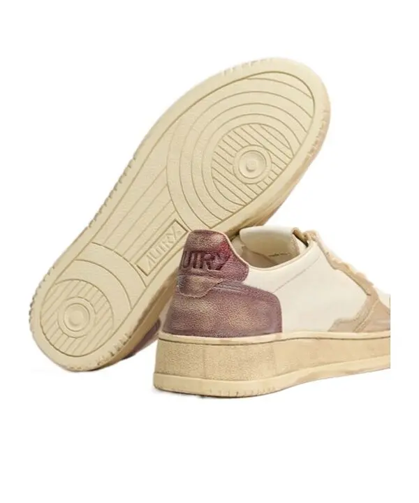 AUTRY Vintage Effect Low Top Sneakers - Nude