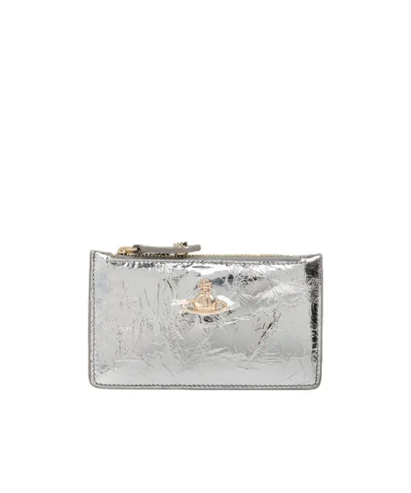 VIVIENNE WESTWOOD Orb Plaque Zipped Wallet - Silver