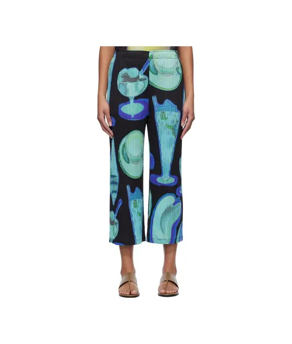 PLEATS PLEASE BY ISSEY MIYAKE Graphic Print Pleated Trousers