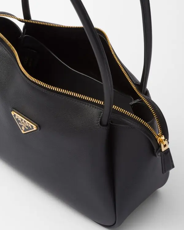 Prada Medium Handbag With Enamel Triangle Logo