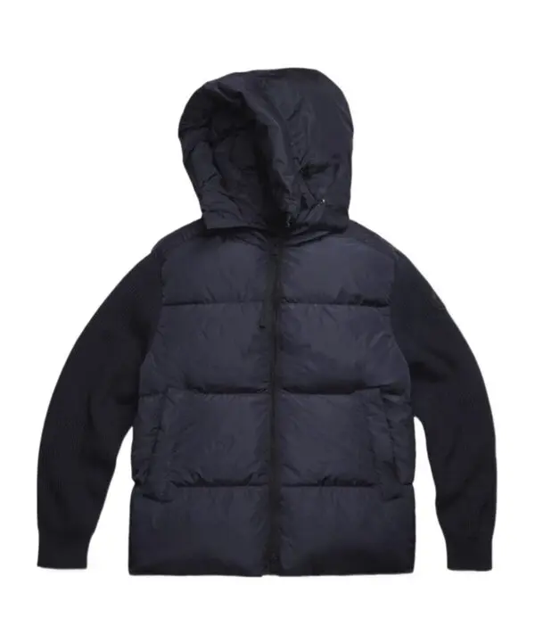 Canada Goose Padded Hooded Jacket With Knit Sleeves - Nocturne