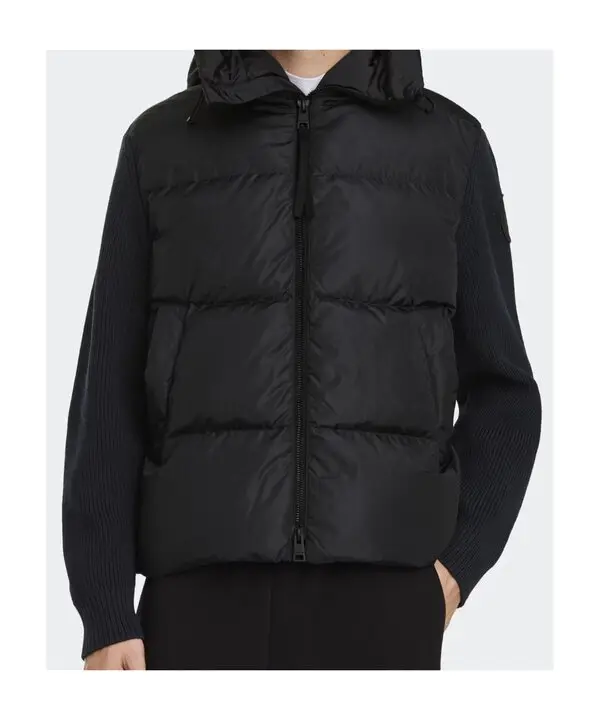 Canada Goose Padded Hooded Jacket With Knit Sleeves - Nocturne