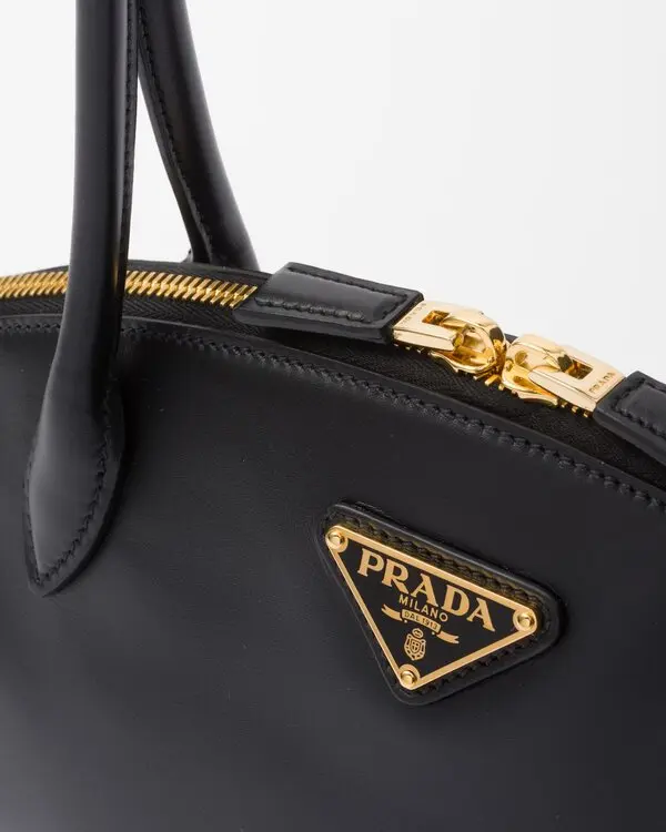 Prada Logo Plaque Tote Bag