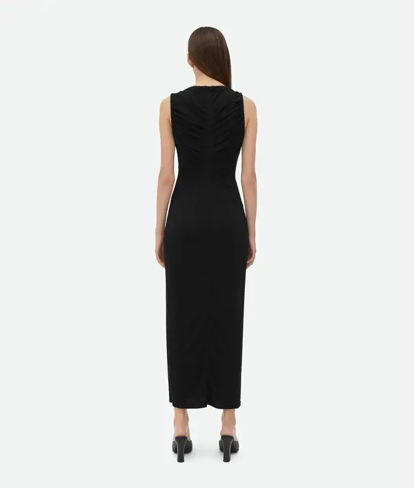 Bottega Veneta Sleeveless Midi Dress With Shoulder Flower Details