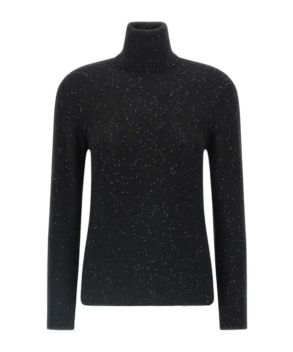 Fabiana Filippi Long Sleeve Sequin Embellished Turtleneck Jumper - Black