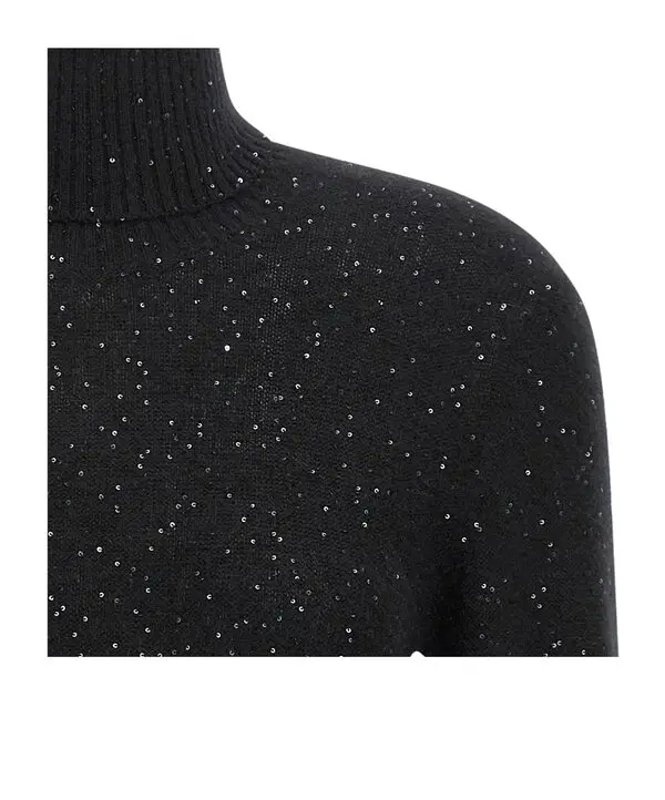 Fabiana Filippi Long Sleeve Sequin Embellished Turtleneck Jumper