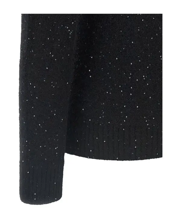 Fabiana Filippi Long Sleeve Sequin Embellished Turtleneck Jumper
