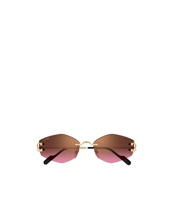 Cartier Panthère Geometric Frame Sunglasses - Brown