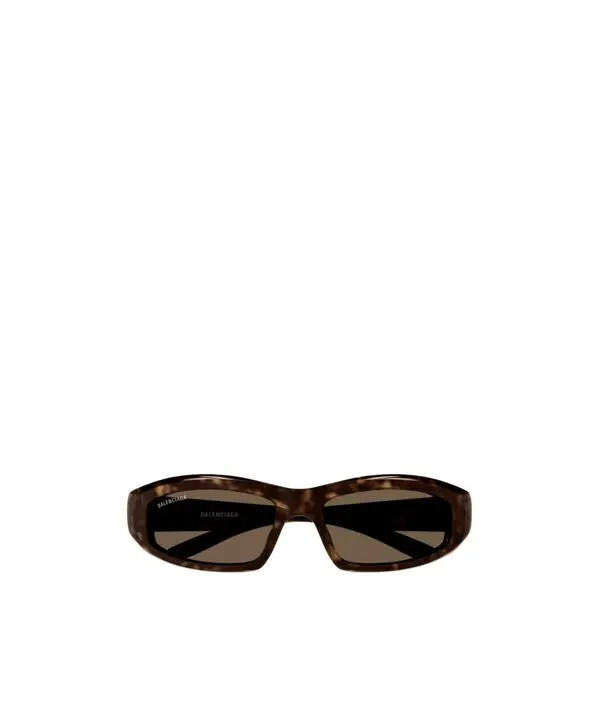 Balenciaga Rectangular Logo Sunglasses - Dark Havana