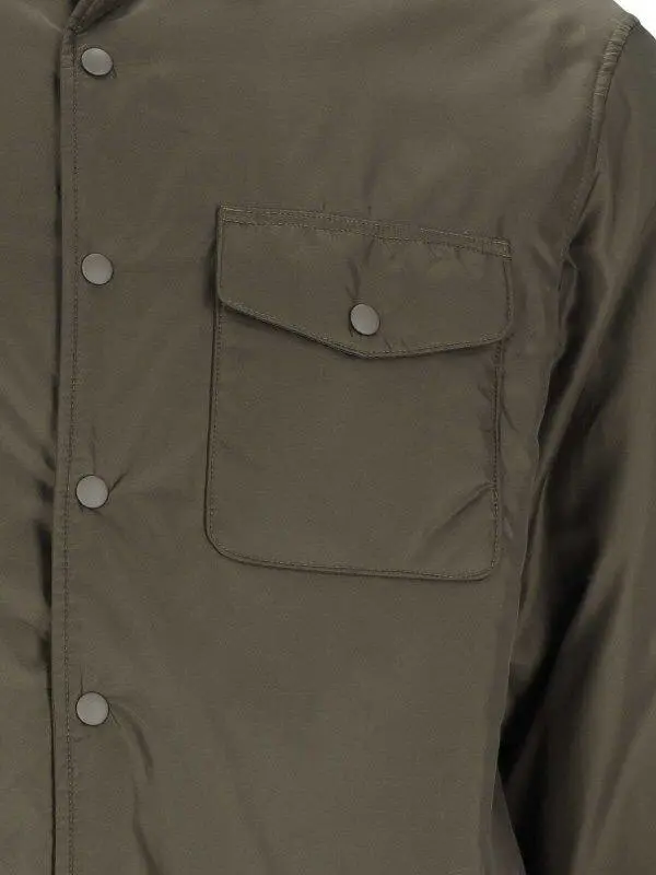 Aspesi Long Sleeve Shirt Jacket With Lapel Collar - Brown