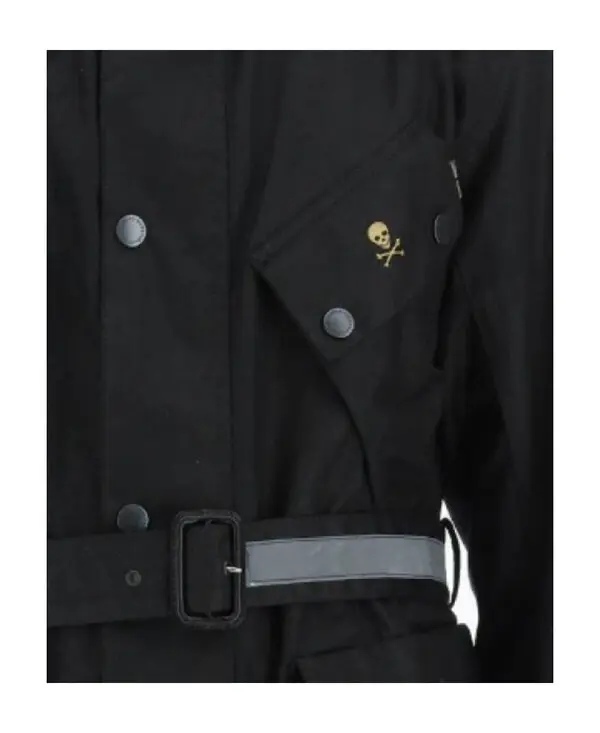 Barbour Logo Embroidered Belted High-neck Jacket