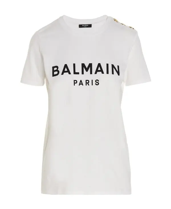Balmain Logo Printed Crewneck T-shirt - No