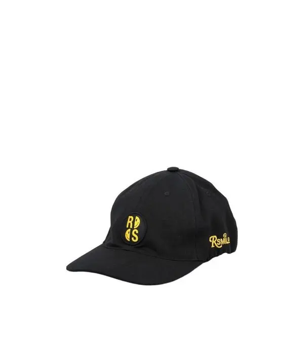 Raf Simons Baseball Cap With Smiley Logo Patch - Black