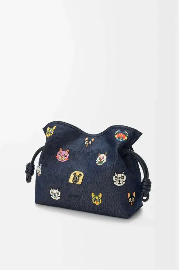 Loewe Logo Detail Embroidered Clutch Bag