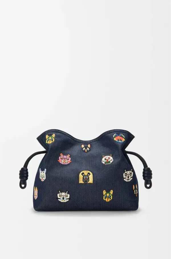 Loewe Logo Detail Embroidered Clutch Bag