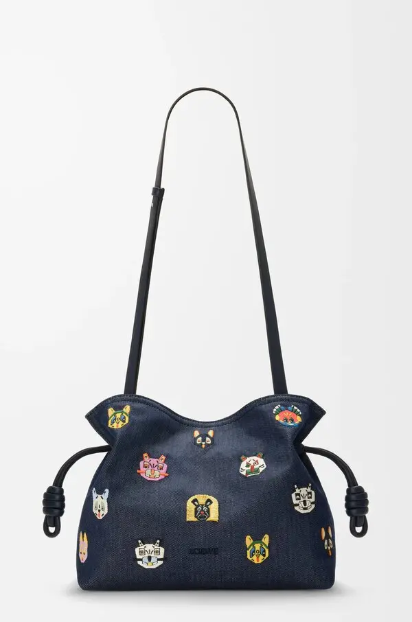 Loewe Logo Detail Embroidered Clutch Bag