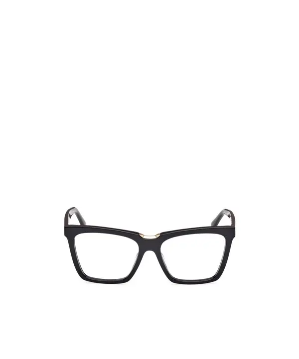 Max Mara Logo-print Rectangle-frame Glasses - Black