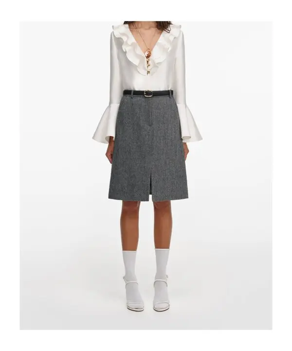 SELF-PORTRAIT Ruffled Bell Sleeve Blouse