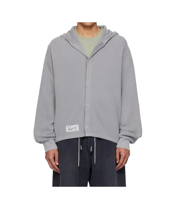 WOOYOUNGMI Open Front Hooded Sweatshirt
