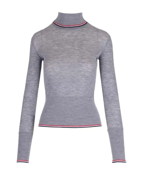 Thom Browne Striped Trim Turtleneck Jumper