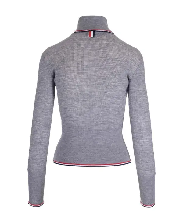Thom Browne Striped Trim Turtleneck Jumper