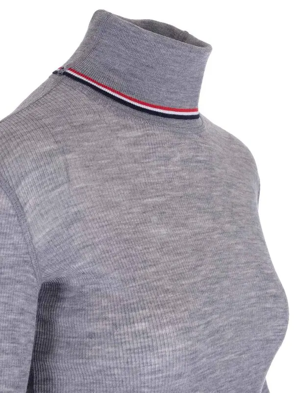 Thom Browne Striped Trim Turtleneck Jumper