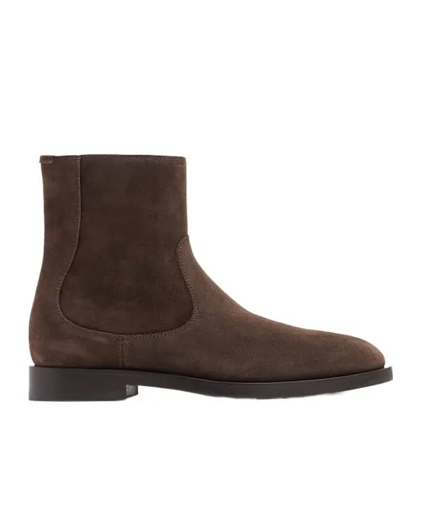 Brunello Cucinelli Suede Zip-up Ankle Boots