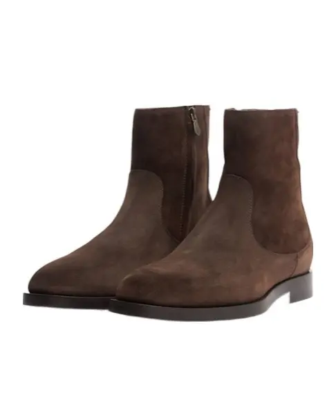 Brunello Cucinelli Suede Zip-up Ankle Boots