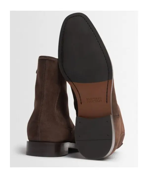 Brunello Cucinelli Suede Zip-up Ankle Boots