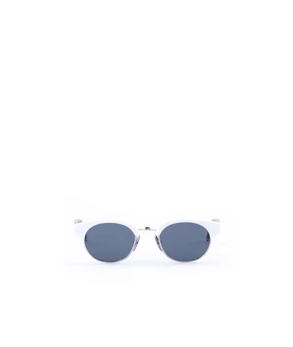 Thom Browne Clubmaster-frame Sunglasses - Navy Blue/red/white
